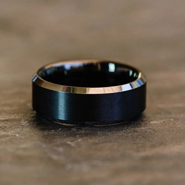 Apollo Black Tungsten Carbide Ring | Orbit Rings
