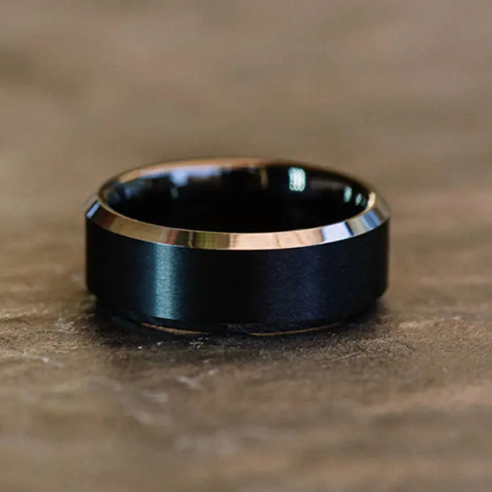 Apollo Black Tungsten Carbide Ring | Orbit Rings