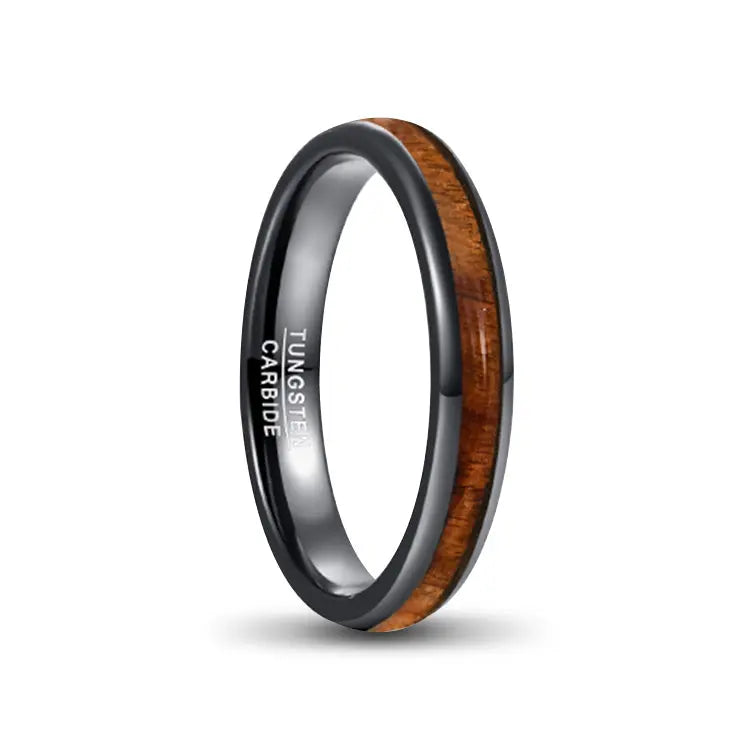 Cartwheel Brown Slim Tungsten Carbide Ring