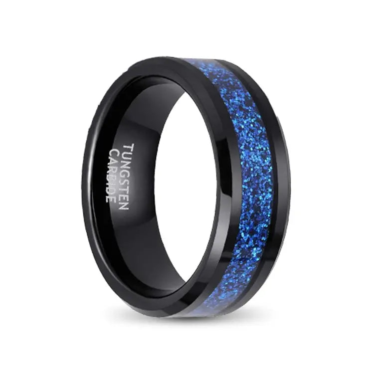 Meteor Blue Tungsten Carbide Ring