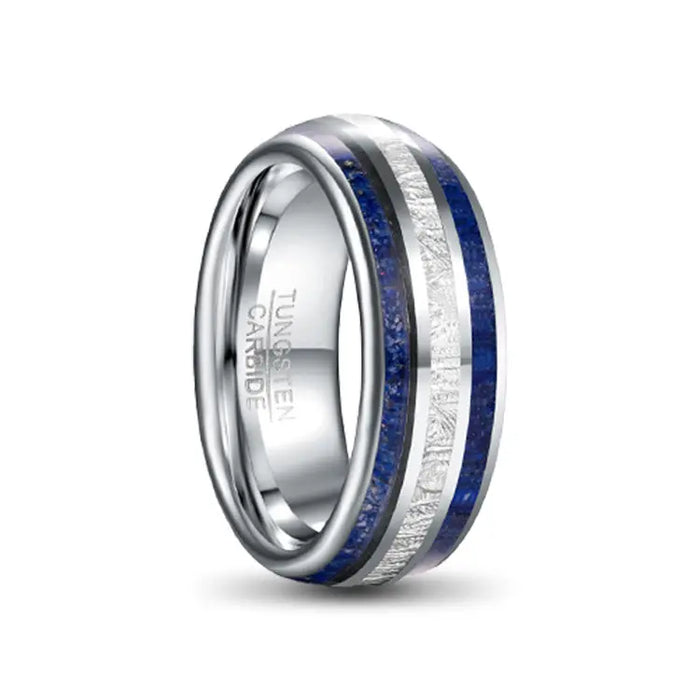 Starry Night Blue Tungsten Carbide Ring