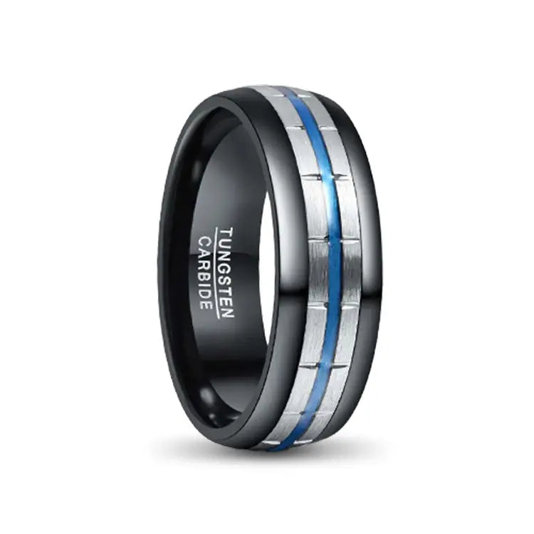Tyre Blue Tungsten Carbide Ring
