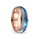 Eclipse Silver, Blue and Rosegold Tungsten Ring with Silver Arrow