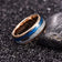 Eclipse Silver, Blue and Rosegold Tungsten Ring with Silver Arrow