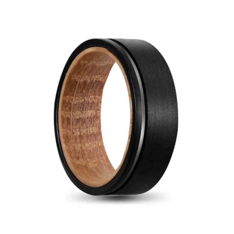 Lux Wood Black Tungsten Carbide Ring