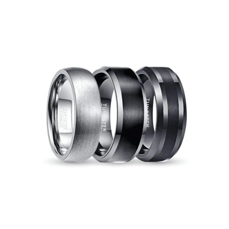 Orbit Rings - Discounted Mens Tungsten Carbide 3 Pack