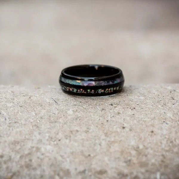 Northern Lights Black Tungsten Carbide Ring