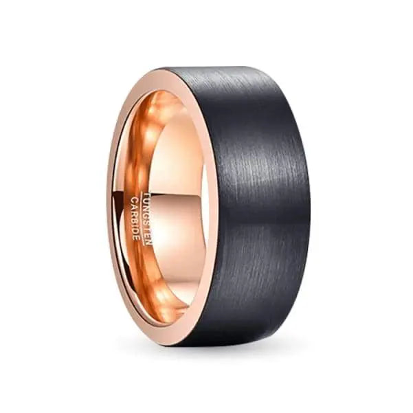 Sombrero Black and Rosegold Tungsten Carbide Ring